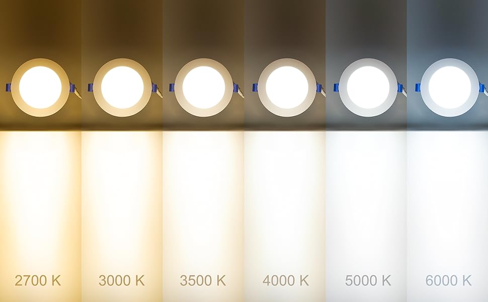 Ensenior 4 Pack 4 Inch Ultra-Thin LED Recessed Ceiling Light with Junction Box, 3000K/4000K ...