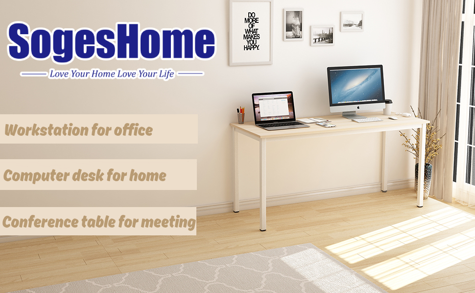 SogesHome Computertisch 100 x 60 x 75 cm PC Bürotisch Schreibtisch Schreibtisch für Home Office ...