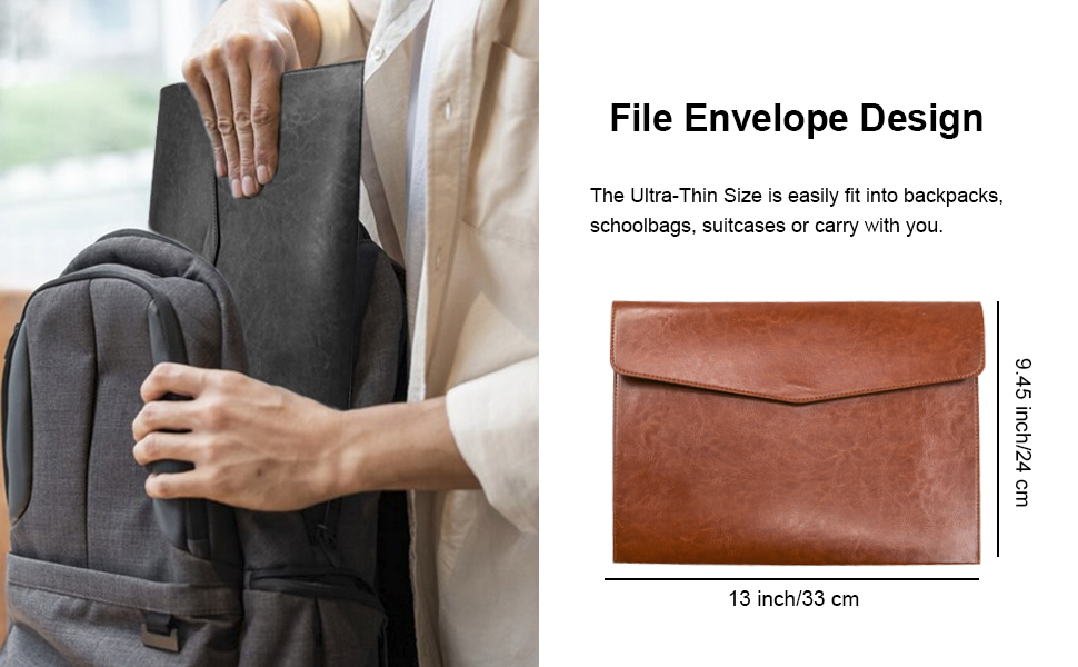 Amazon.com : VANRA 1 Piece File Folder Organizer PU Leather File Jackets Document Holder Project ...