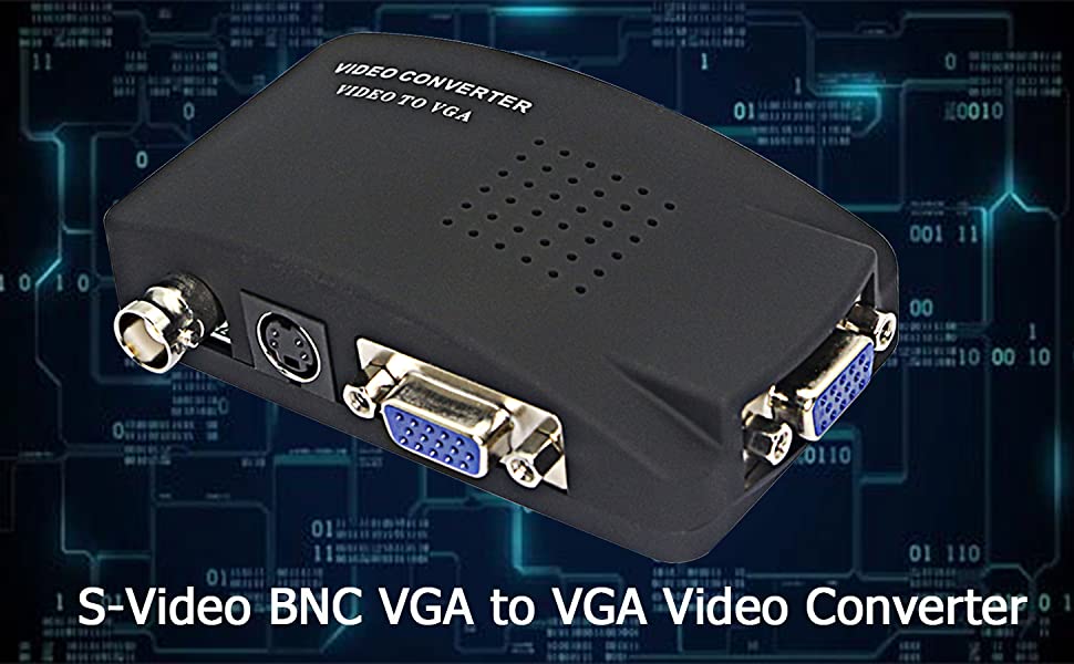 XMSJSIY BNC to VGA Video Converter, S-Video Input to VGA Output ...