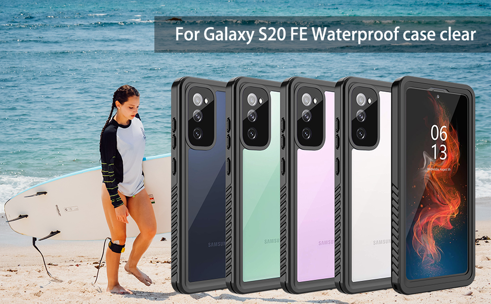 Amazon.com: ANTSHARE for Samsung Galaxy S20 FE 5G Case Waterproof, Built in Screen Protector 360 ...