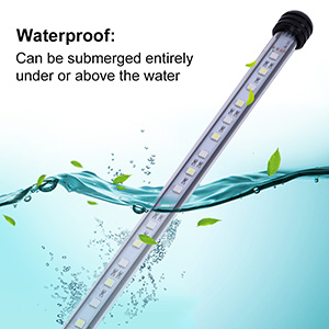 VARMHUS Submersible LED Aquarium Light, 28 cm Underwater Fish Lamp Waterproof Aquarium Lighting ...