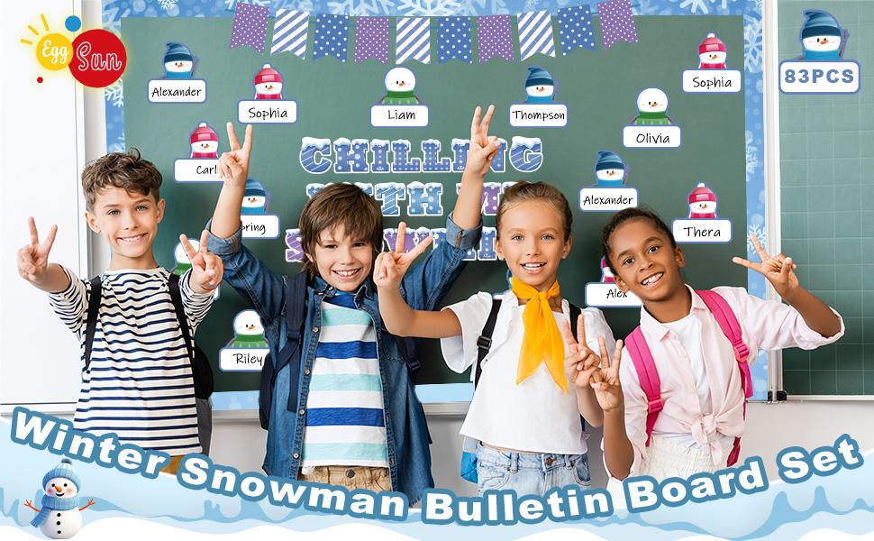 Amazon.com: EggSun Snowman Bulletin Board for Classroom Decorations ...