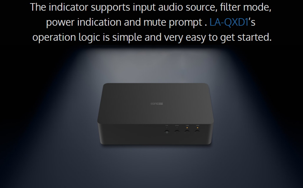 youyeetoo SONCOZ LA-QXD1 (Black) Digital HiFi Audio Converters (DAC) with XLR Fully Balanced ...