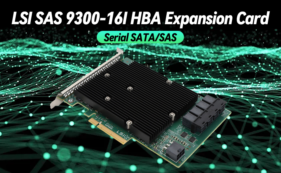 LSI SAS 9300 16I HBA Card, High Speed Transfer, 16 Ports, External Device Connectivity, PCIe 3.0 ...