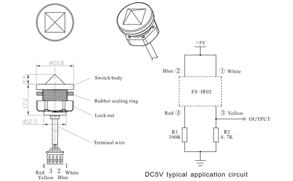 Taidacent FS IR02 FS-IR02 Optical Infrared Water Liquid Level Sensor Stainless Steel Tank Wired ...