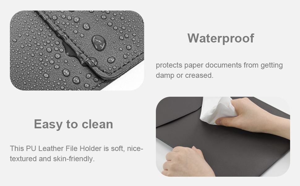 Amazon.com : VANRA 1 Piece PU Leather File Folder Vertical A4 Document Holder File Envelope ...