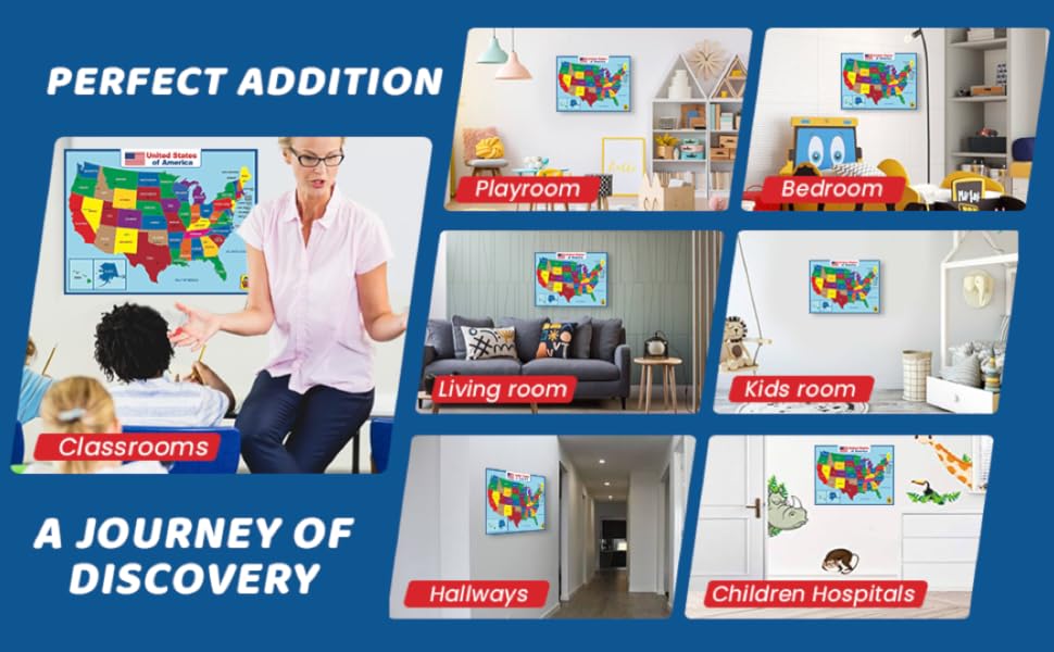 Amazon.com: 2 Pack - World Map and United State Map Laminated Poster ...