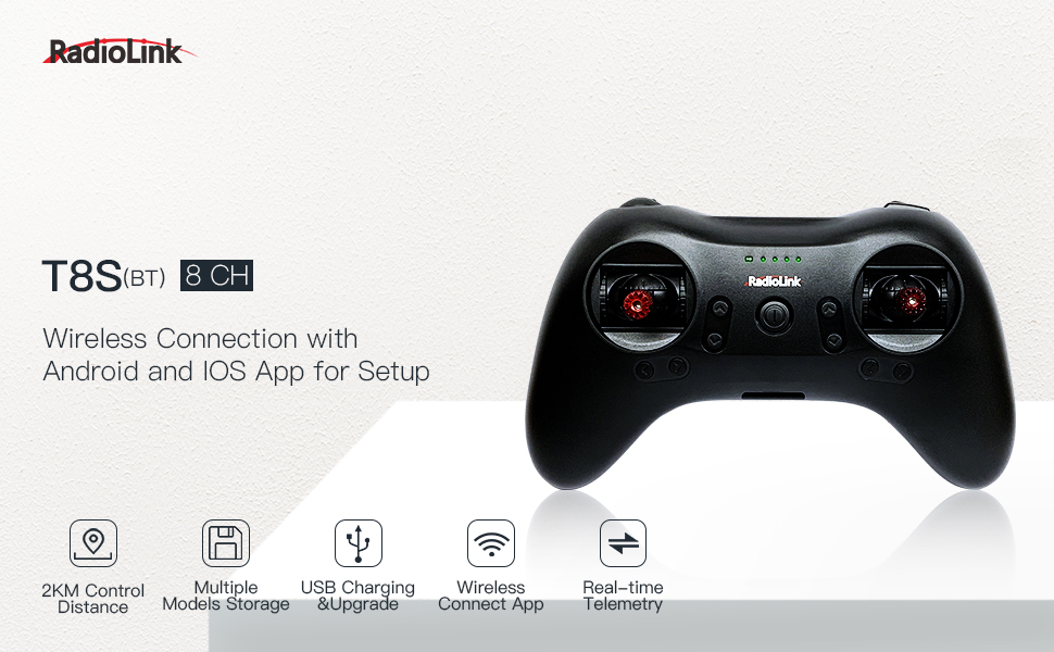 Radiolink T8S 8 Channels 2.4GHz RC Transmitter and Receiver R8EF RX, Remote and Controller Built ...