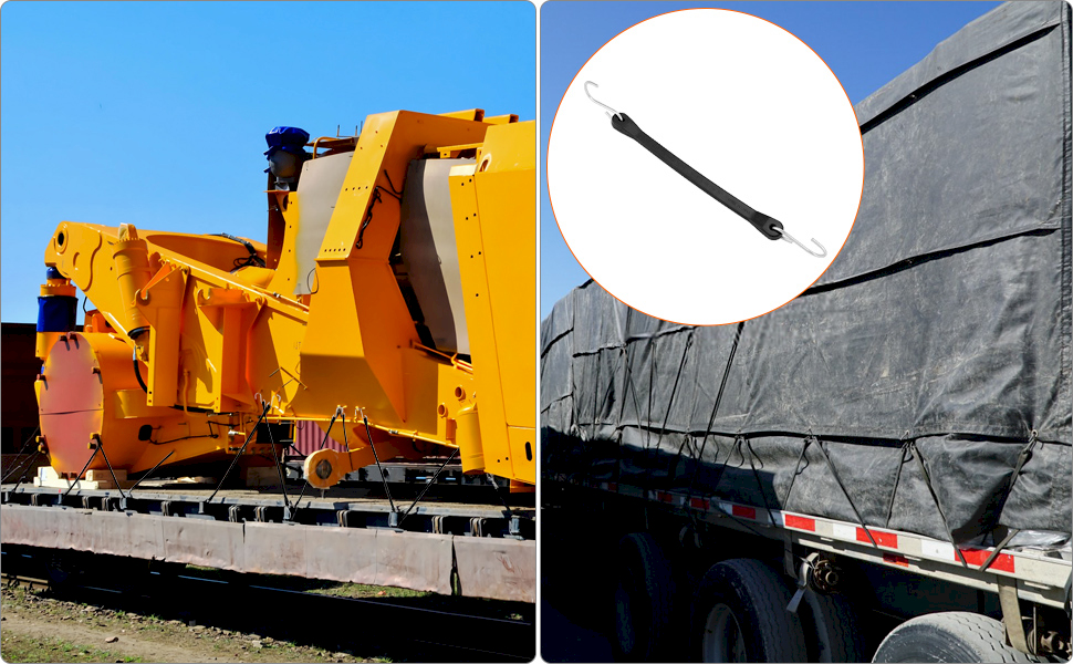 QWORK 10" Tarp Straps for Flatbed Trailers, Adjustable Tarp Straps, 20 ...