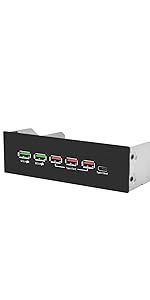 Amazon.com: EZDIY-FAB 5.25in 10Gbps USB 3.1 Gen2 Hub and Type-C Port,Front Panel USB Hub with QC ...
