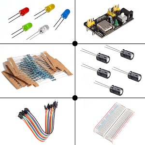 SunRobotics Electronics Component Pack with resistors, Switch, LEDs, Potentiometer for Uno R3 ...