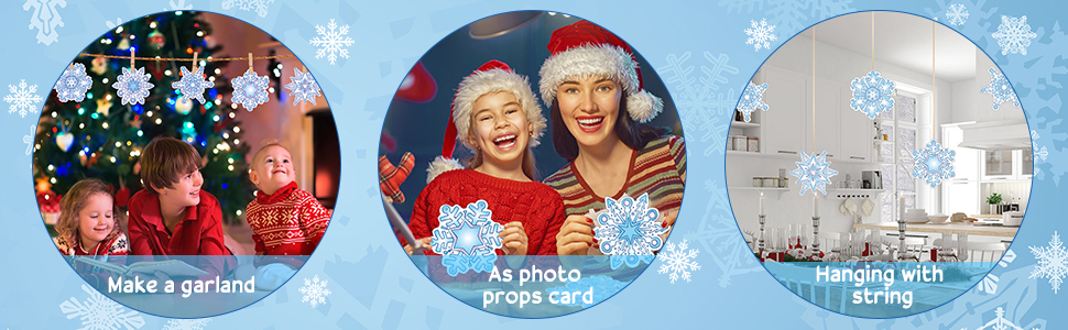 Amazon.com: 40 Pieces Snowflakes Cut-Outs Christmas Winter Theme ...