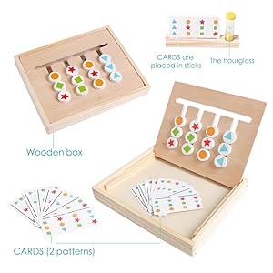 Amazon.com: Montessori Learning Toys Slide Puzzle Color and Shape ...
