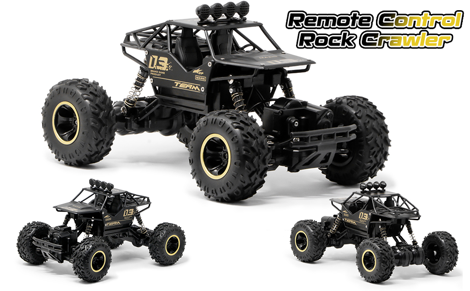 Zest 4 Toyz Rock Crawler Remote Control 4 Wheel Drive Rechargeable Plastic RC Car for Boys Rock ...