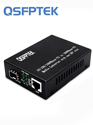 Amazon.com: QSFPTEK Gigabit Ethernet Media Converter with SFP Module, Multimode Dual LC Fiber ...
