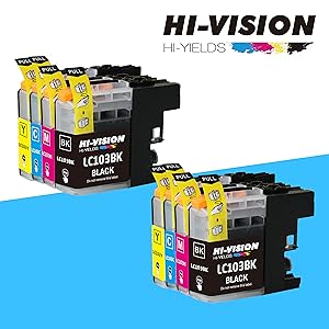 Amazon.com: HI-VISION HI-YIELDS Compatible Ink Cartridge Replacement for LC-103 LC103 XL ...