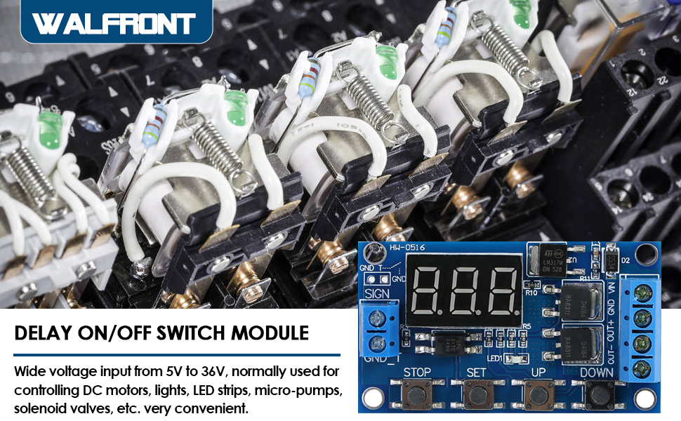 DC 5-36V 15A 400W Digital LED Relay Board Dual MOS Cycle Timing Circuit ...