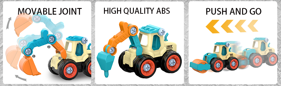 JoyGrow Take Apart Toys,4 pcs DIY Truck Car Toys Set for 3 4 5 6 7 Year Old Boys Girls ...