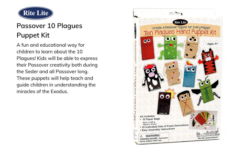 Amazon.com: Rite Lite Passover 10 Plagues Puppet Kit - Endless Fun For ...