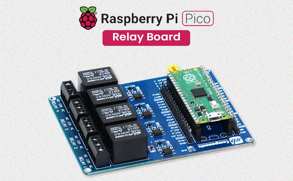 Amazon.com: Raspberry Pi Pico Board with Raspberry Pi Pico Relay Board, Multi-Purpose Relay ...