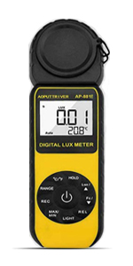 AOPUTTRIVER AP-881D Digital Illuminance Light Meter, Measure Range Up to 400,000Lux(0.01~40,000 ...