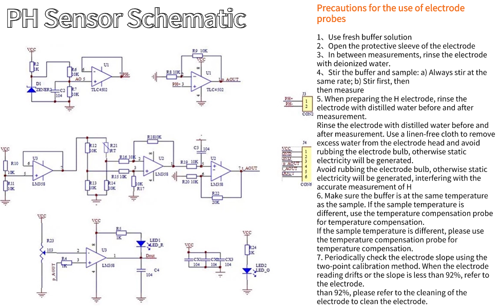 Kit de Sonda de Módulo de PH, Módulo de Sensor de Detección de Valor PH0-14 + Sonda de Electrodo ...