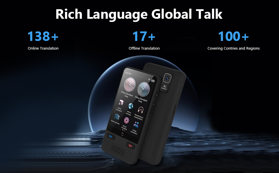 S85 Ai Language Translator Device, Two Way Real Time Voice Translator with Online Offline ...