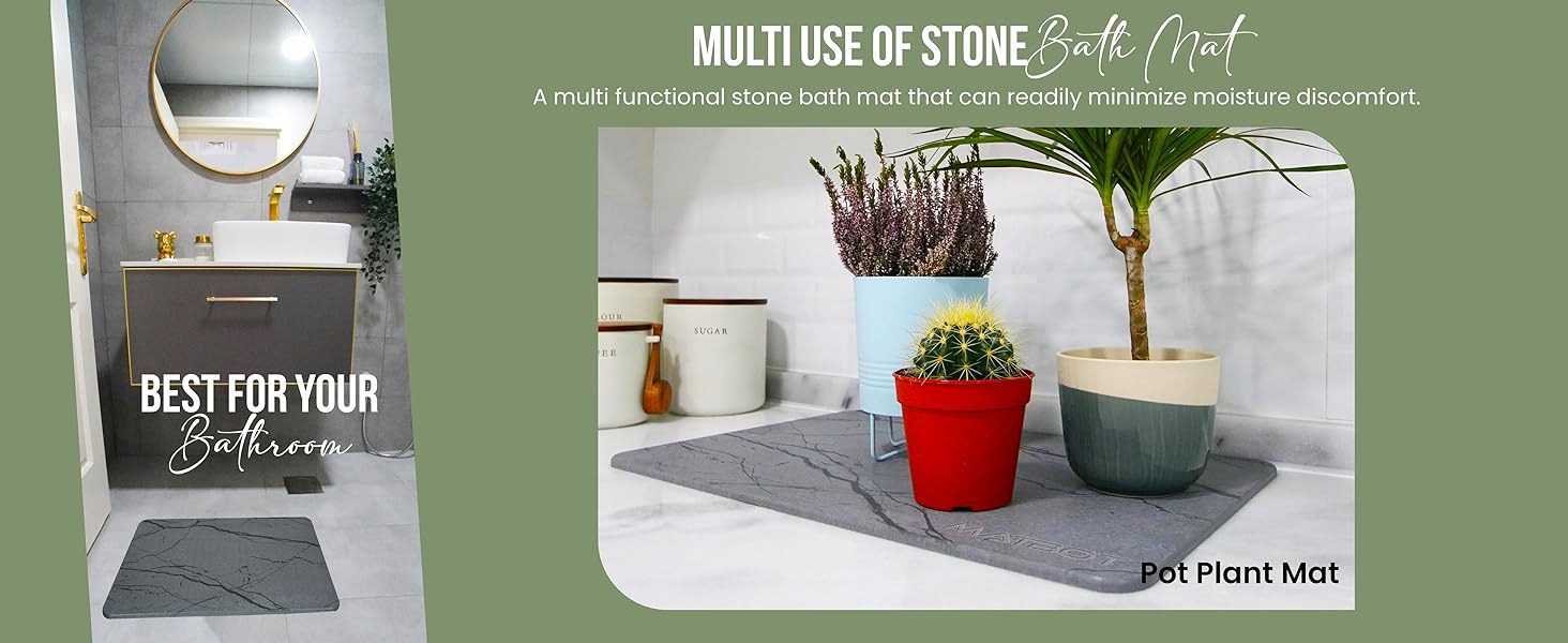 Amazon.com: MATBOT Diatomite Stone Bath Mat, Non-Slip Diatomaceous ...