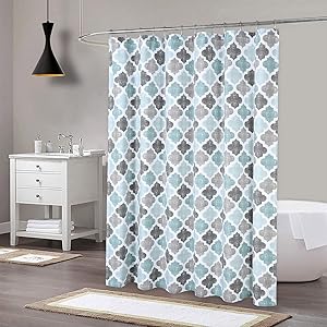 Amazon.com: CAROMIO Fabric Shower Curtain, Geometric Quatrefoil Patterned Modern Poly-Cotton ...