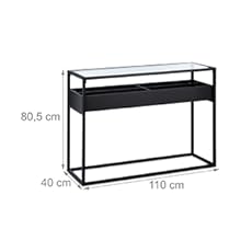 Amazon.de: Relaxdays Konsolentisch, Glas Ablage, 4 Fächer, HBT: 80,5x110x40 cm, schmale ...