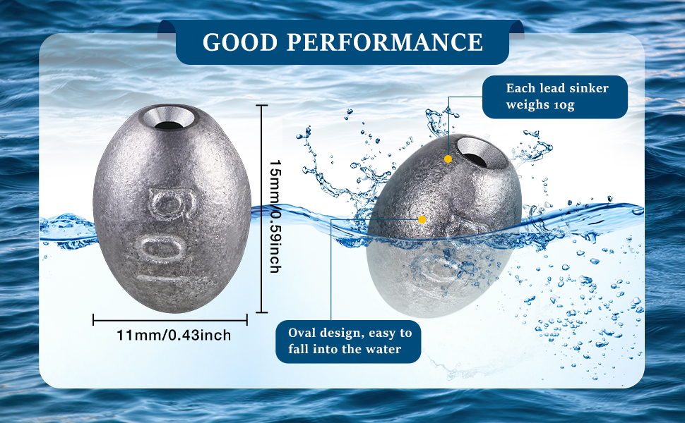 Amazon.com : Sumind 20 Pieces Egg Sinkers Fishing Bass Weights Drop Egg Sinker Fishing Bottom ...