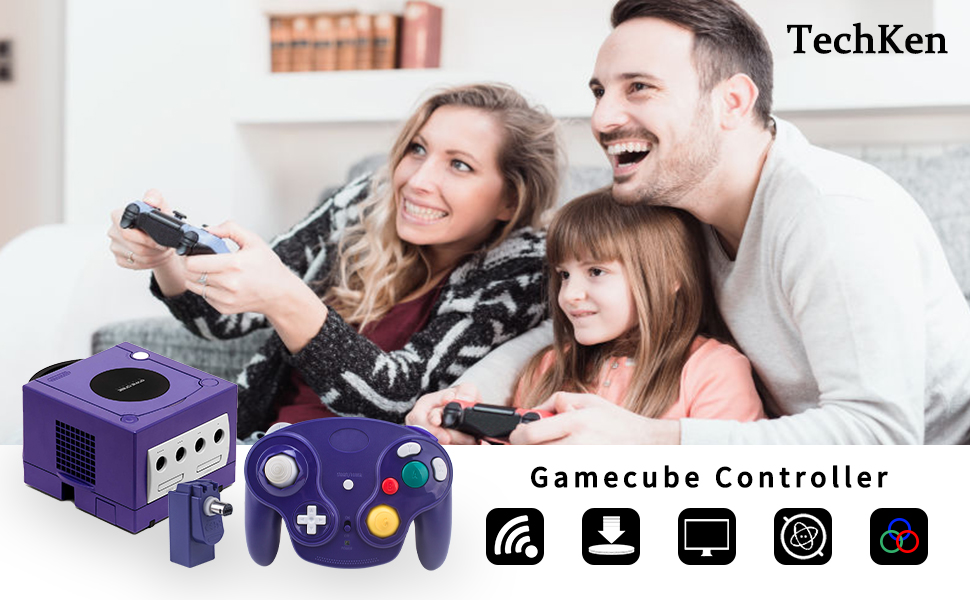 Contrôleur de Gamecube sans Fil,TechKen Manette de Gamecube Bluetooth 2 ...