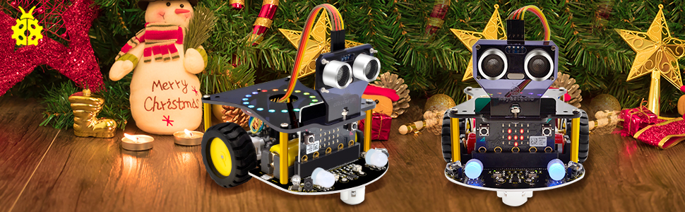 KEYESTUDIO BBC Microbit Robot Kit Compatible with Microbit V1, V2 ...
