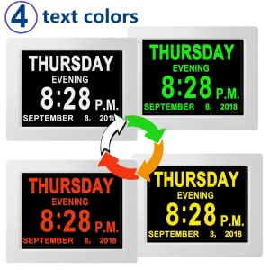 2025 New, 19 Alarms Digital Calendar Clock with Auto DST, DIY Custom ...