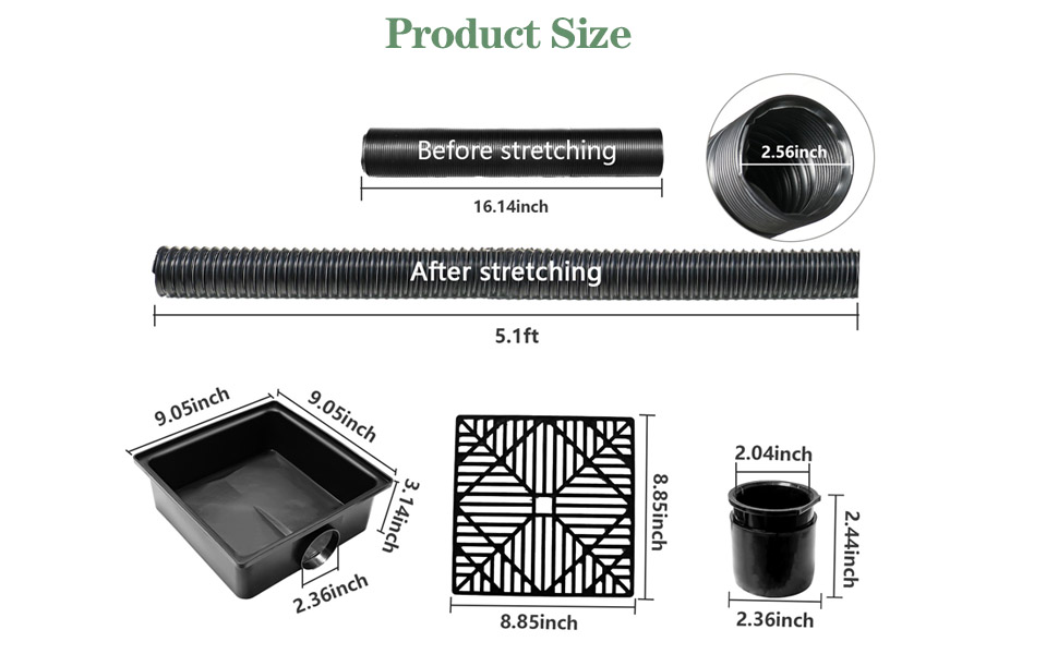 Gutter Downspout Extensions Flexible, Universal Drain Downspout ...