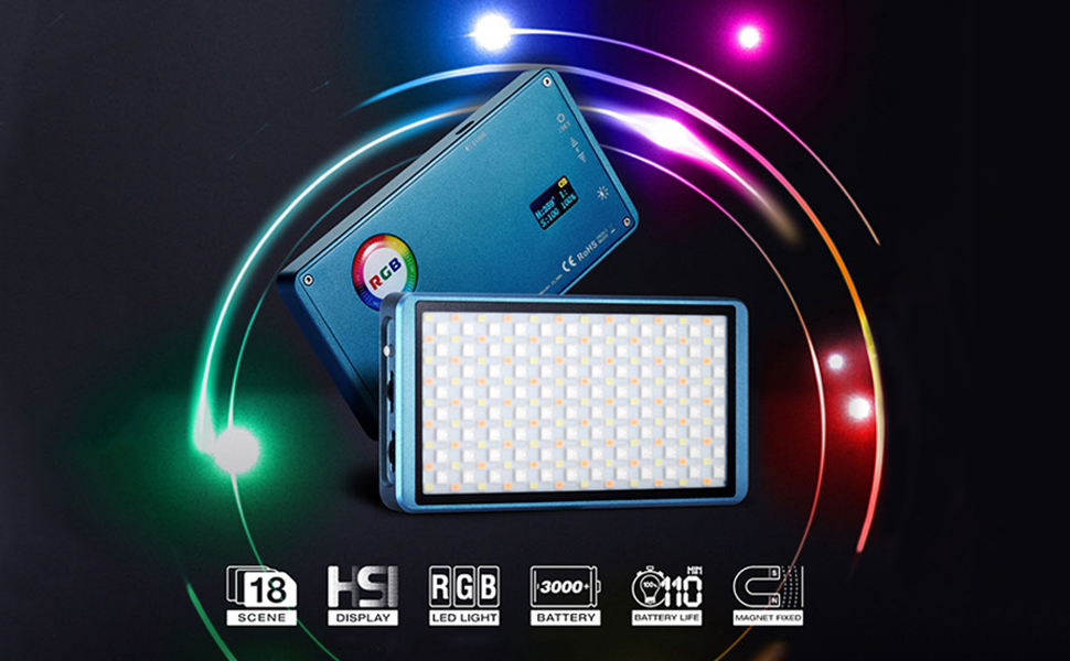 Falcon Eyes F7 RGB Photo Video Camera Dimmable Lighting 2500K-9000K with Softbox and Honeycomb ...