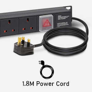 Dynamode 12 Way Extension Lead Power Strip - 13A Multi Plug Switched Power Distribution Unit ...