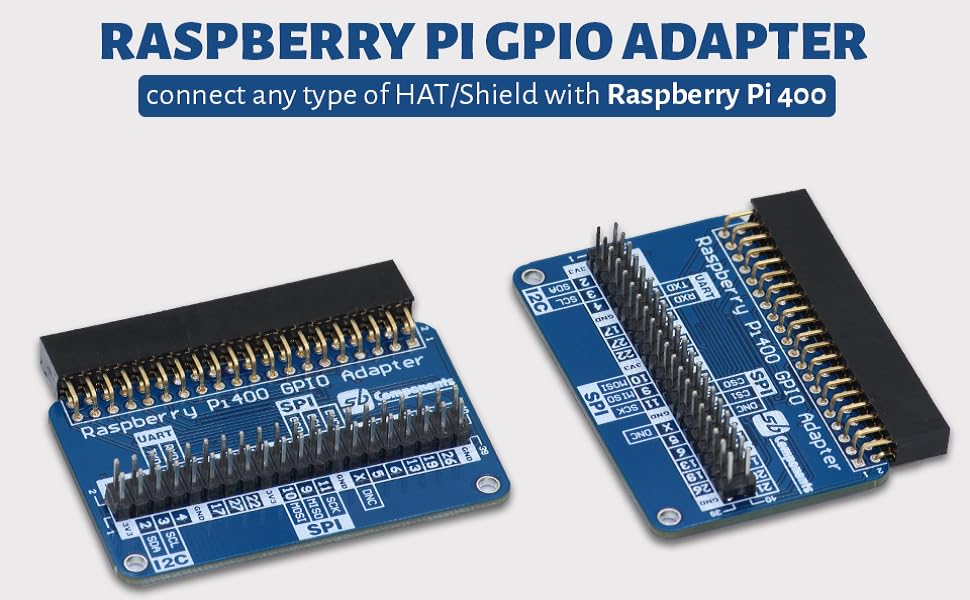 sb components Raspberry Pi 400 GPIO Adapter Inbuilt 2 x 20 Pins Headers I/O Expansion HAT for ...