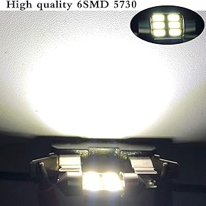 Amazon.com: TORIBIO 31mm 6000K Pure White Bright Interior Car Lights Error Free CANBUS 3175 ...