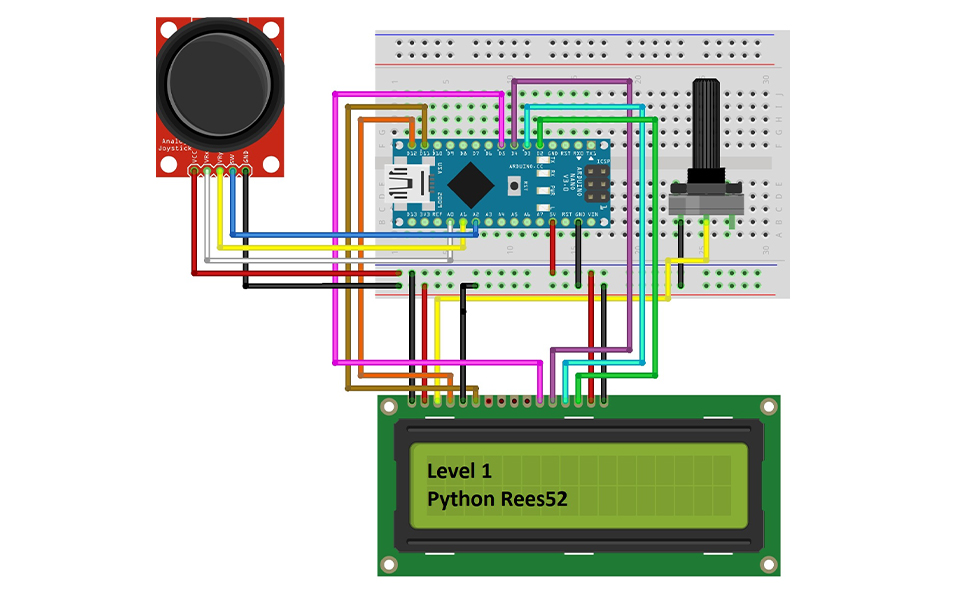 REES25 Make A Snake Maze Game Using Ardino Nano V3, lcd display 16x2 ...