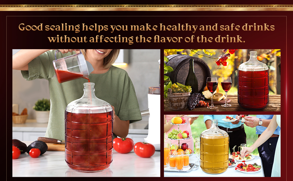 Amazon.com: Suzile 2 Pieces 5 Gallon Glass Carboy 5 Gallon Glass Water ...