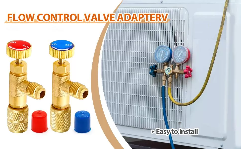 Amazon.com: Hoypeyfiy 2Pcs Refrigerant Charging Valve,R12 R410 Safety Adapter Flow Control Ball ...