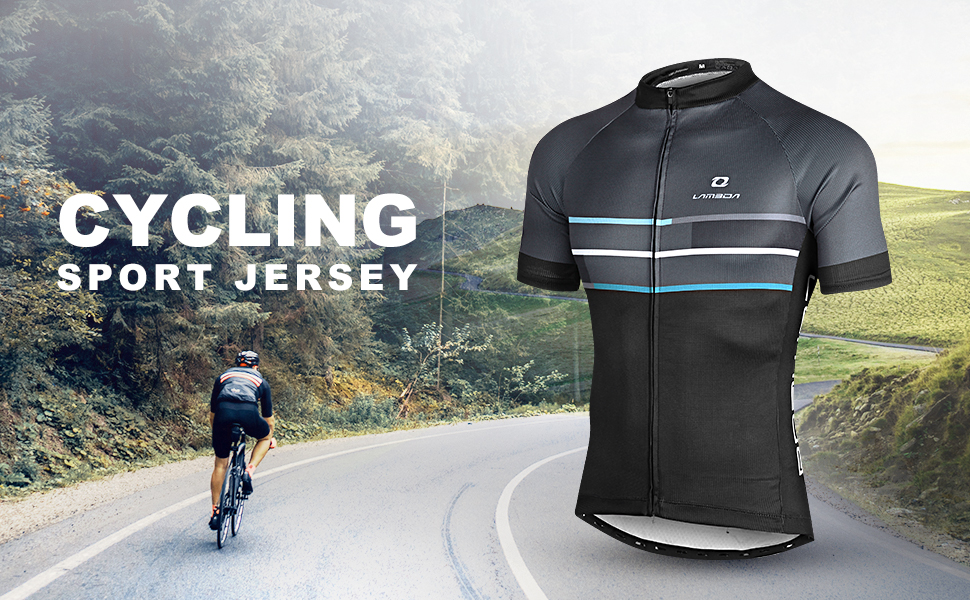 LAMEDA Men's Cycling Jersey Tight-Fitting Breathable Quick-Drying High-Elastic Cycling Top Shirt ...