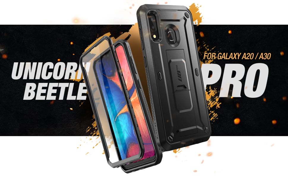 Amazon.com: SUPCASE for Samsung Galaxy A20/A30 Case with Screen Protector (Unicorn Beetle Pro ...