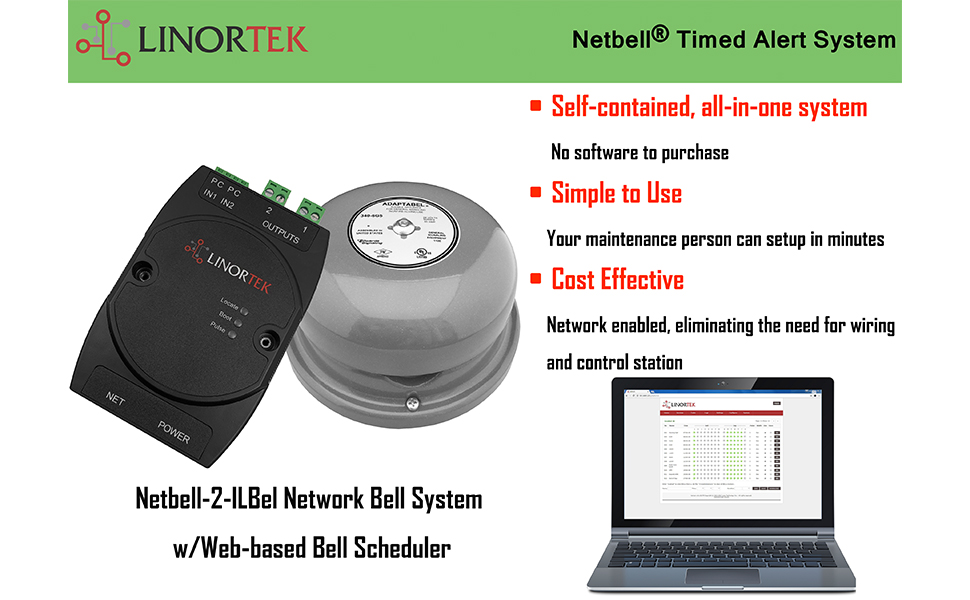 Amazon.com : Linortek Netbell-2-1LBel Network Extra Loud Electric School Factory Warehouse Break ...