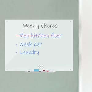 Amazon.com : Houseables Glass Dry Erase Board, Frosted Whiteboard, Magnetic, 4x3 Feet (48" x 36 ...