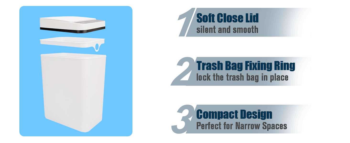 Amazon.com: Yuztousp 2 Pack 3.2 Gallon Touchless Smart Trash Can with ...