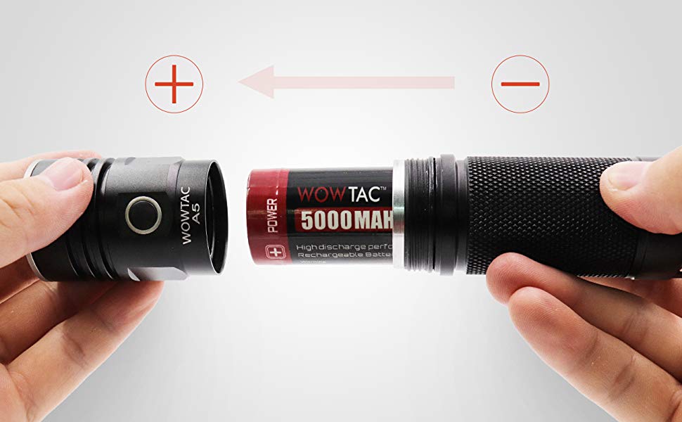 WOWTAC A5 LED Torch Flashlight Torch 3650 Lumens Powerful USB Rechargeable Handheld Torch XHP 70 ...