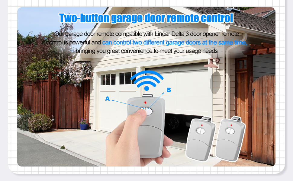 Kingdder 2 Pcs Two Button Gate Remote Control Compatible with Linear ...